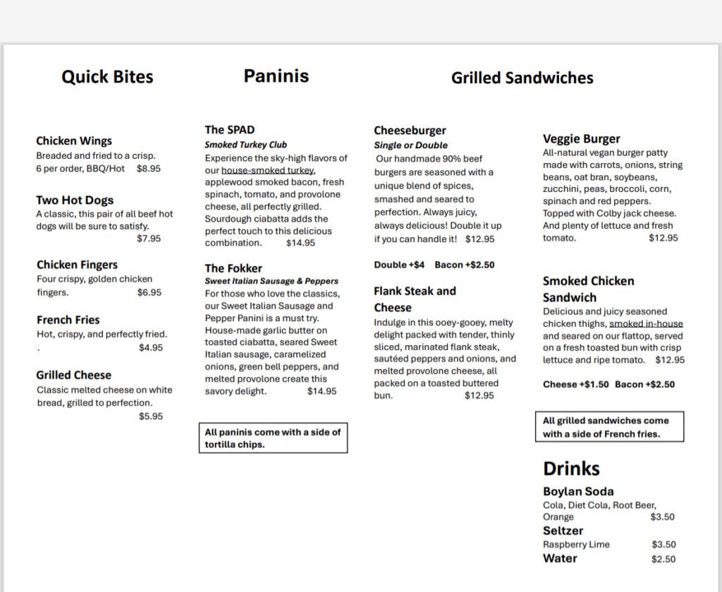 Aviation Grill - Old Rhinebeck Aerodrome